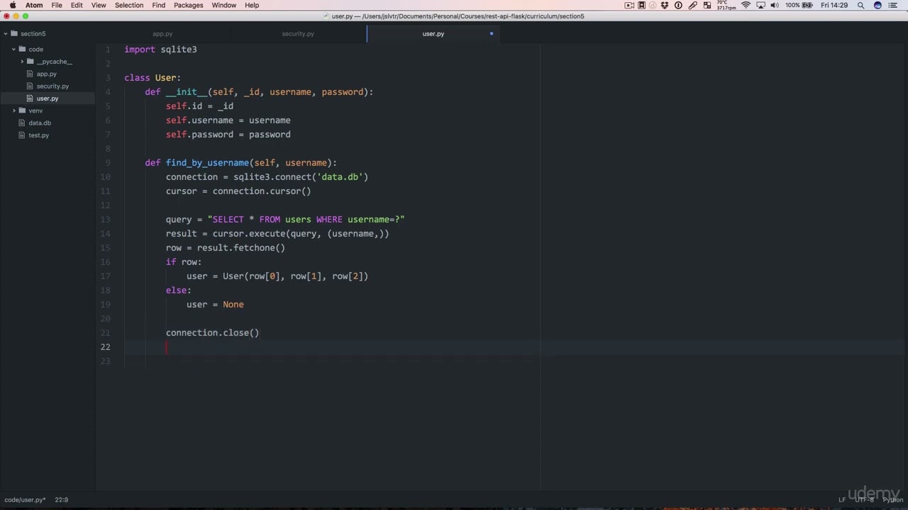 5. Logging in and retrieving Users from a database. #programmer #education #python