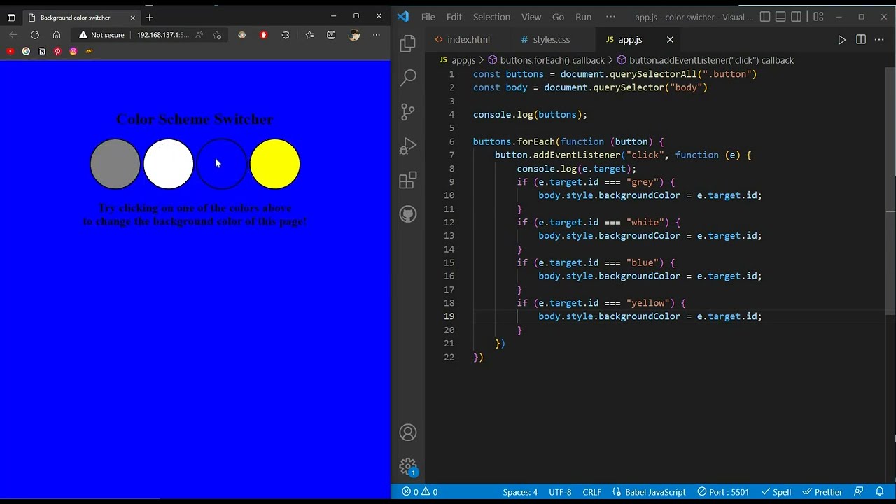 Background Color Switcher | | JavaScript project 1