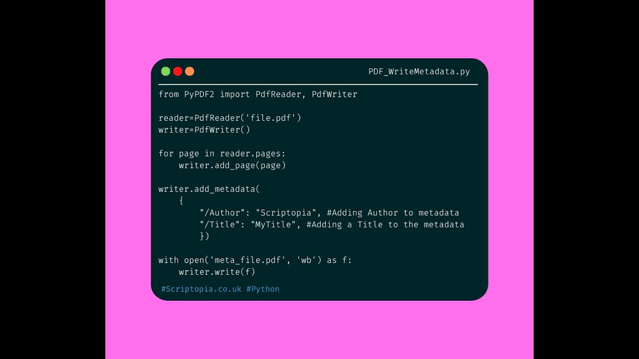 Python PyPDF2 - Write PDF metadata