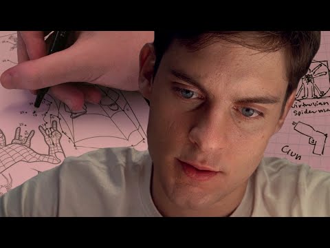 Peter Parker drawn spider man costume scene - Spider man (2002) movie clip.