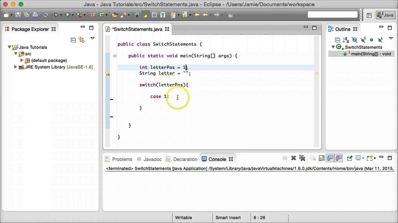 Java Tutorial 11 - Switch Statements