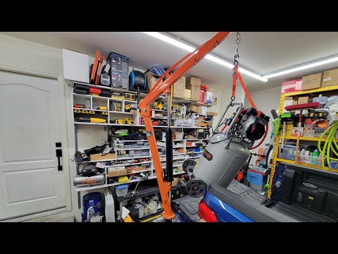 VEVOR Hydraulic Pickup Truck Crane, 1000 lbs Capacity, 360° Swivel, Hitch Mounted Crane with Three