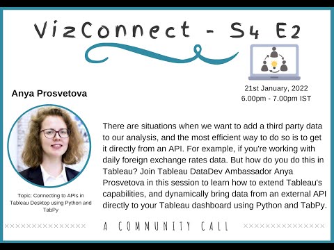 VizConnect CONNECTING TO APIS IN TABLEAU DESKTOP USING PYTHON & TABPY