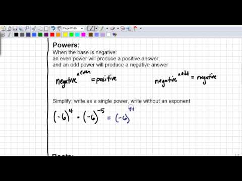 AA 8-7 Powers and Roots of Negative Numbers