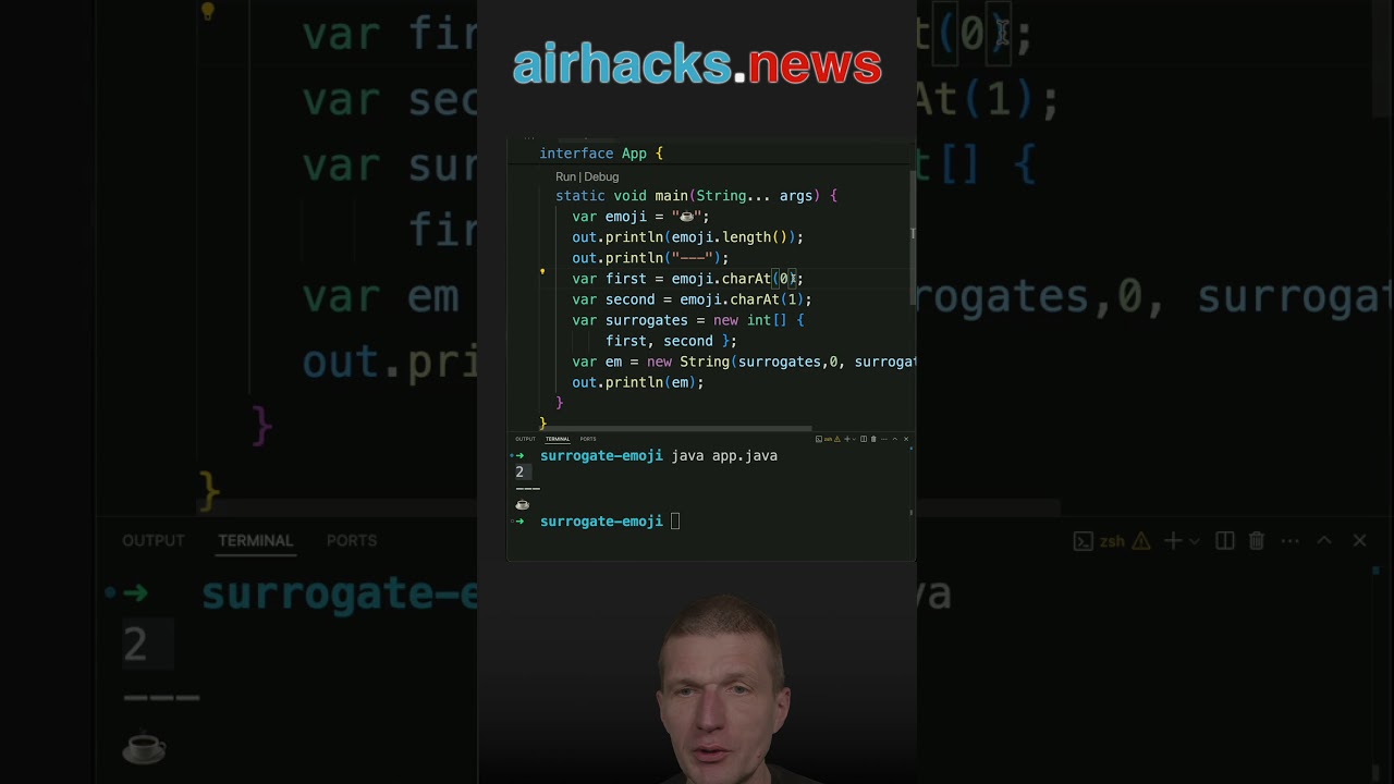 Emojis and Surrogates #java #shorts #coding #airhacks