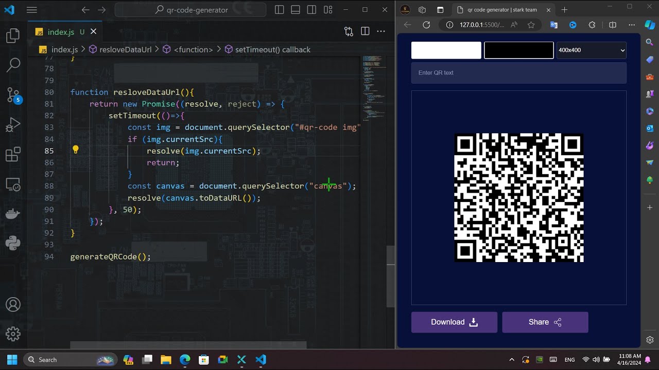 ASMR Programing QRCode Generator App with HTML, CSS and JavaScript
