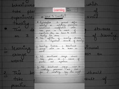 what is learning?#psychology