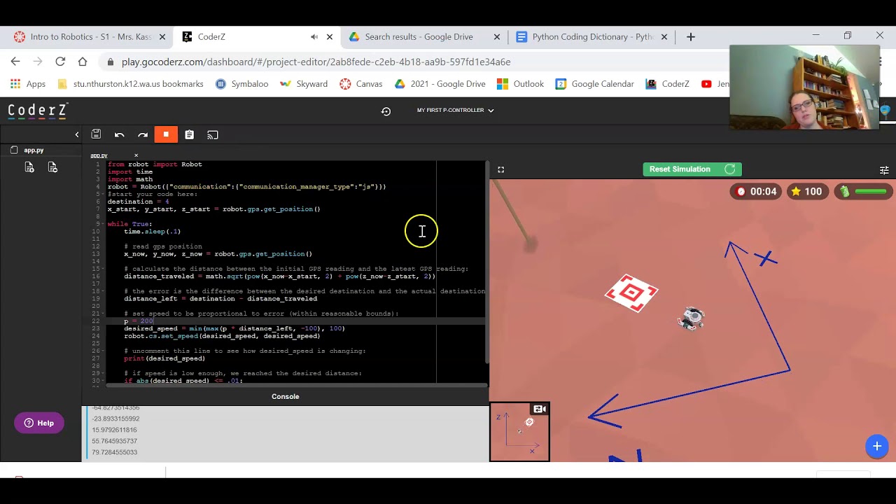 CoderZ Python Gym: My First P-Controller