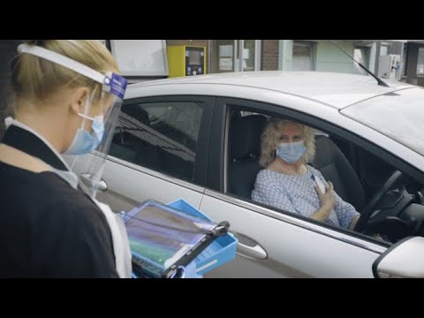 CARELINK EXPRESS™ MOBILE in use at a drive-in clinic in Manchester, UK