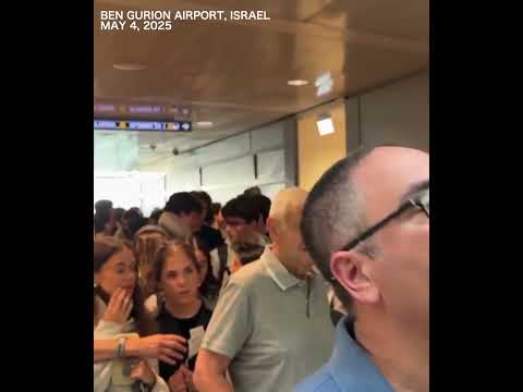 Tel Aviv airport passengers move for cover as sirens alert incoming missile from Yemen
