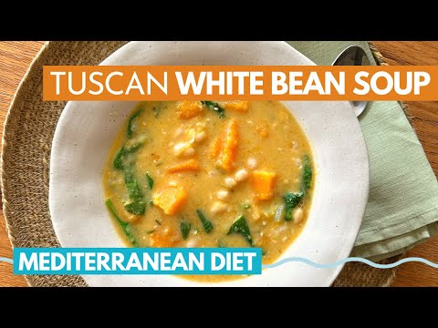 Tuscan White Bean Soup | healthy winter dinner mediterranean diet recipes