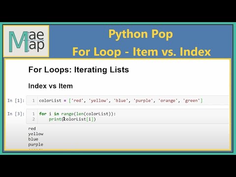 Python Pop: For Loops- Iterating Index vs Item
