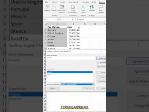 SPELL CHECK IN EXCEL