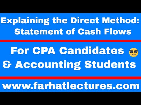 Direct Method Statement of Cash Flows | Intermediate Accounting | CPA Exam FAR |