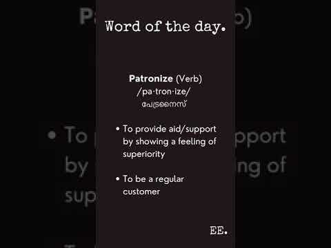 Word of the day - Patronize
