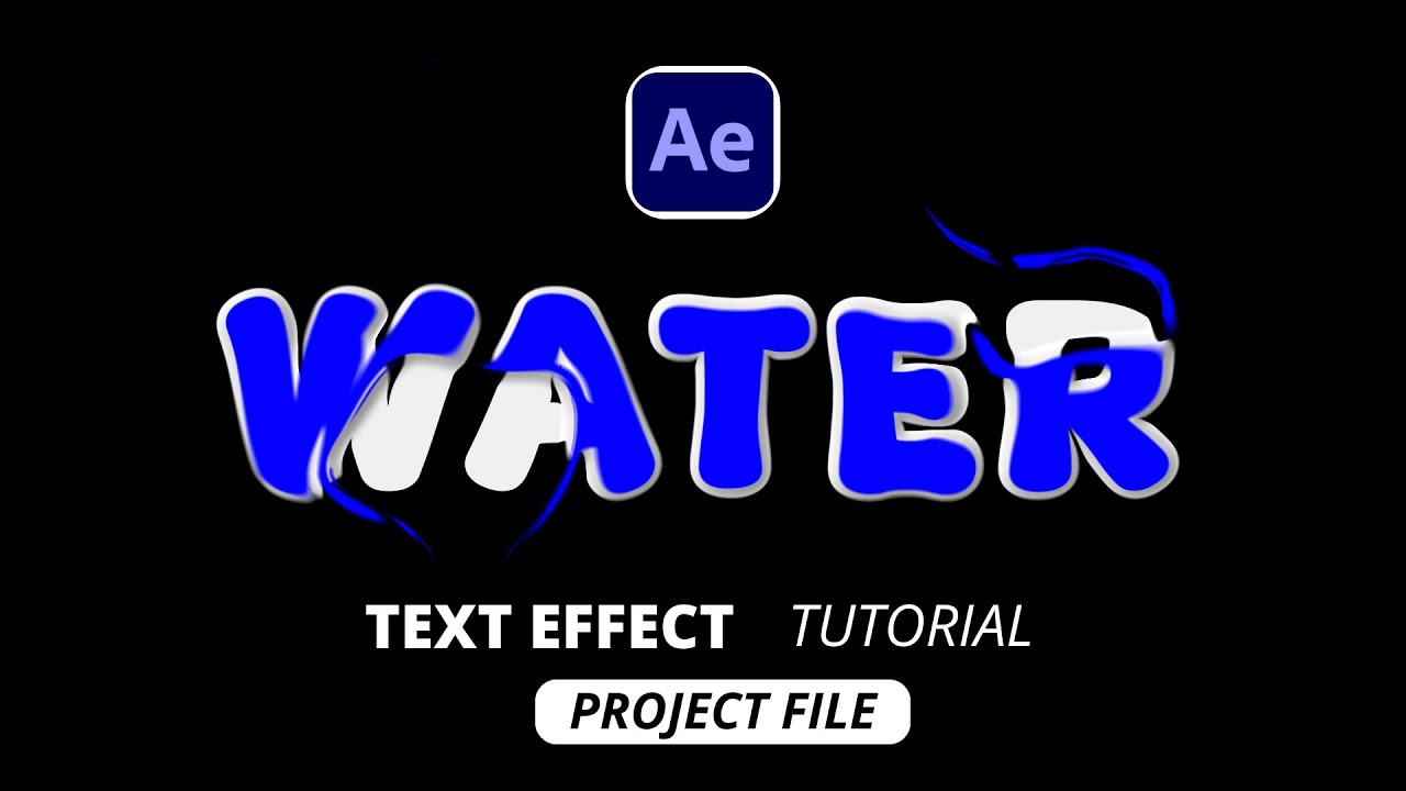 Liquid Water TEXT Animation After Effects Tutorial 2024 ( free template )