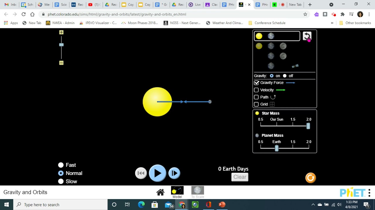 PHET Simulation Lab Tutorial Gravity and Orbits