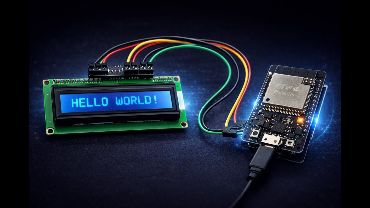 ESP32 with I2C LCD Display – First Program (Hello World)