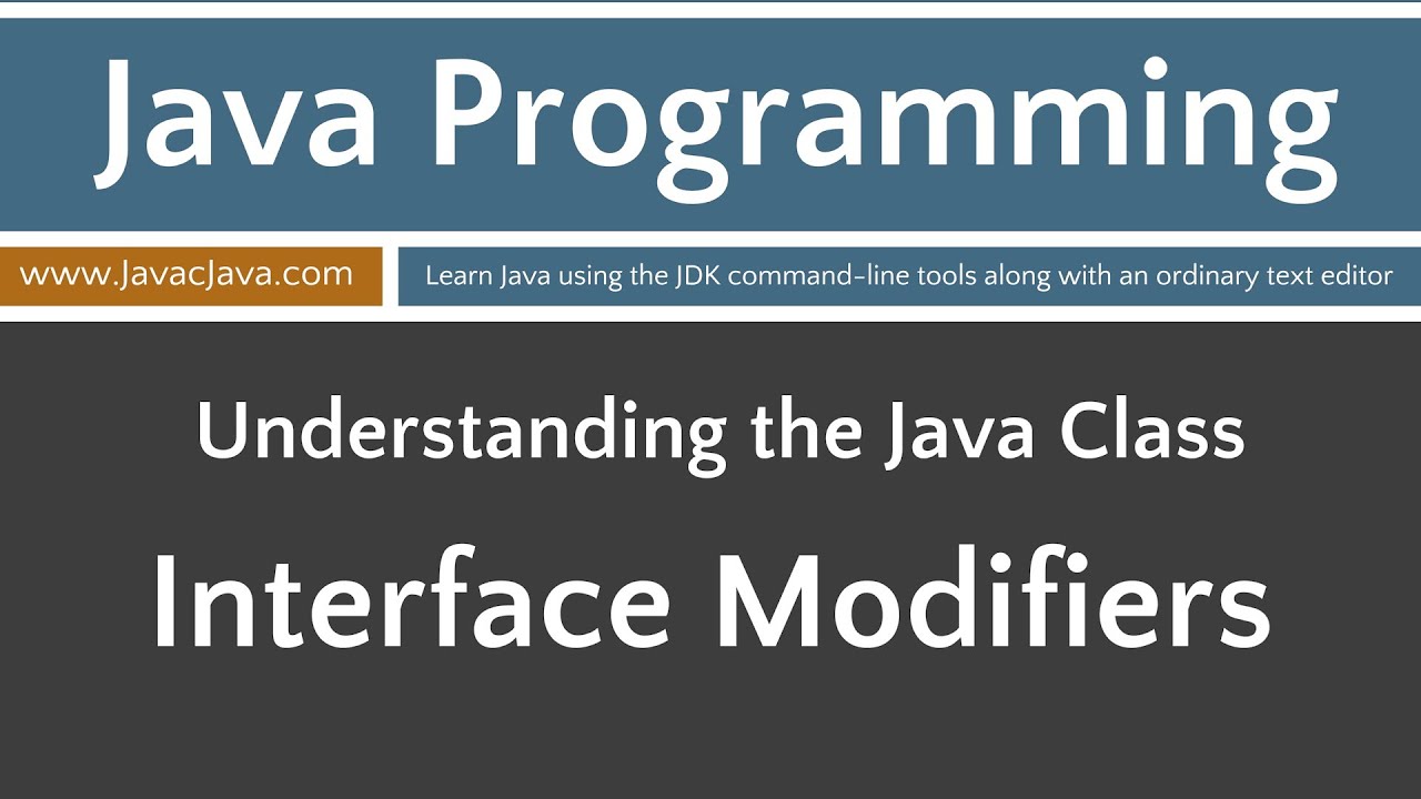 Learn Java Programming - Interface Modifiers Tutorial
