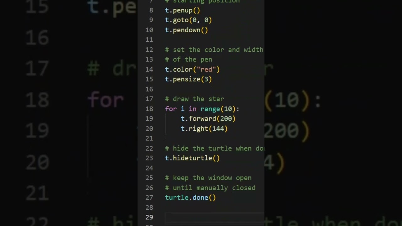 Creating Star by using Python Turtle Library