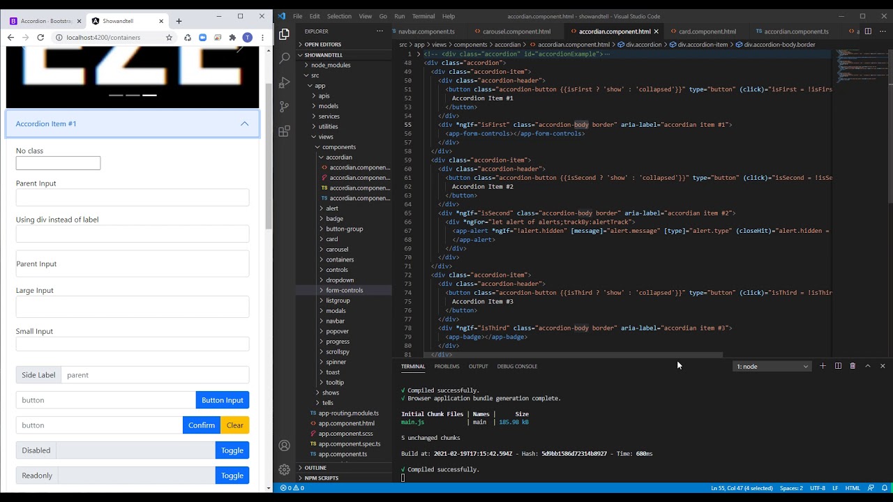 #6 Bootstrap Accordian Explained + Angular 11 Accordian Simplified