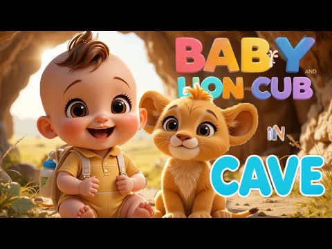 TOON BABY AND LION CUB IN CAVE Learning Song | FUN NURSERY RHYMES FOR LEARNING AND SINGING