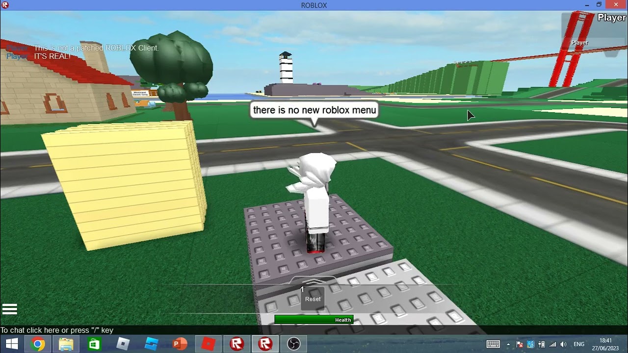 Testing an actual ROBLOX 2014M Client.