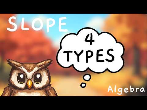 The 4 Kinds of Slopes of a line + EXAMPLES 🦉 Arcade Algebra