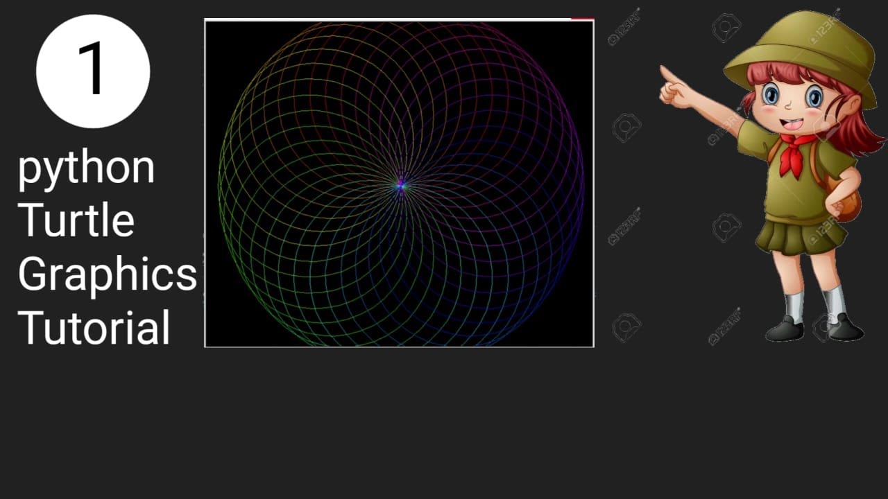 Draw circle design with python turtle | python turtle graphics tutorial #1 |python  turtle project