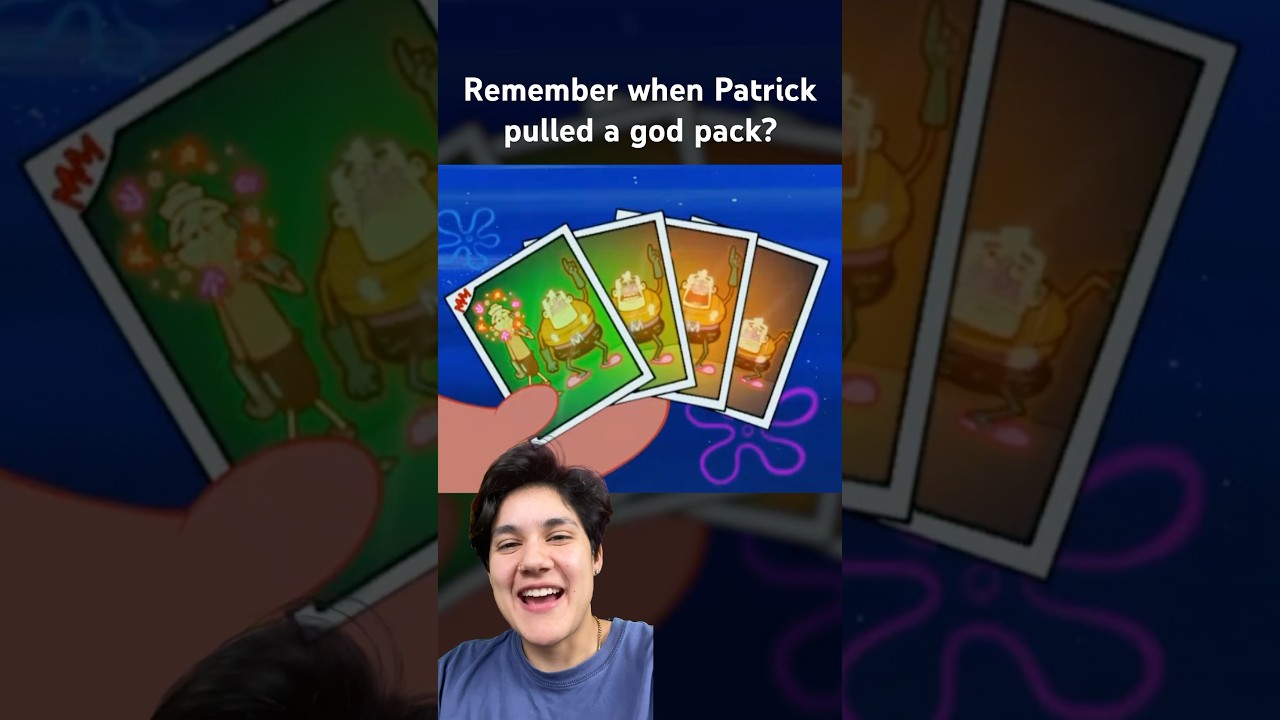 Remember when Patrick pulled a god pack? #spongebob #pokemon #pokemoncards