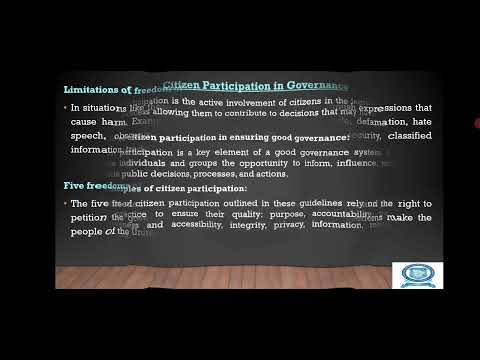 Freedom of Expression and Citizen participation in Governance