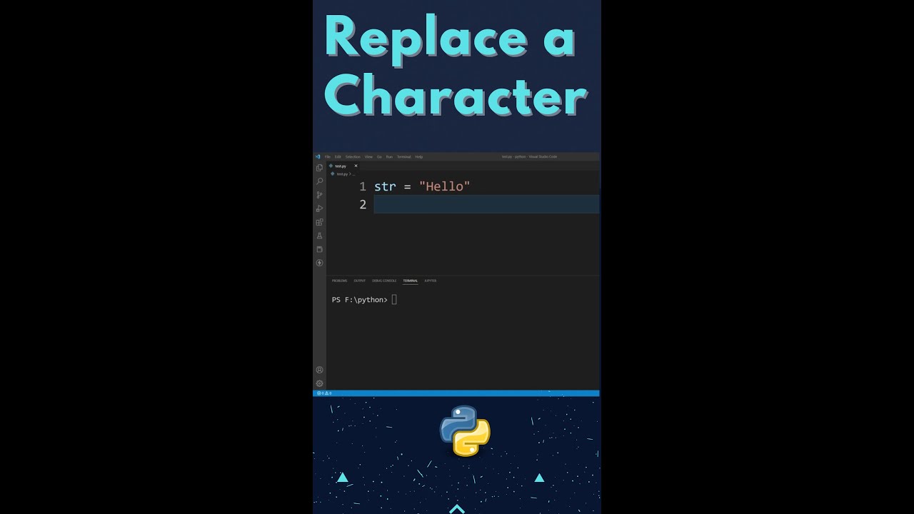 How to Replace a Character in a String in Python ? #shorts