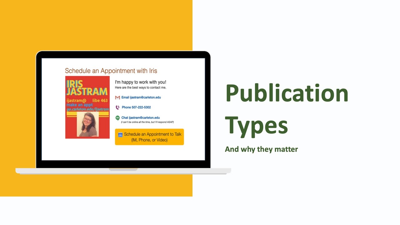 Publication Types and Why They Matter