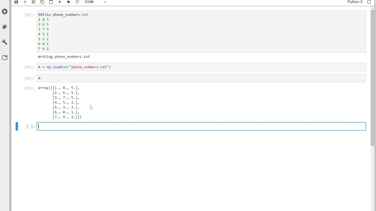 Loading Data From a Text File