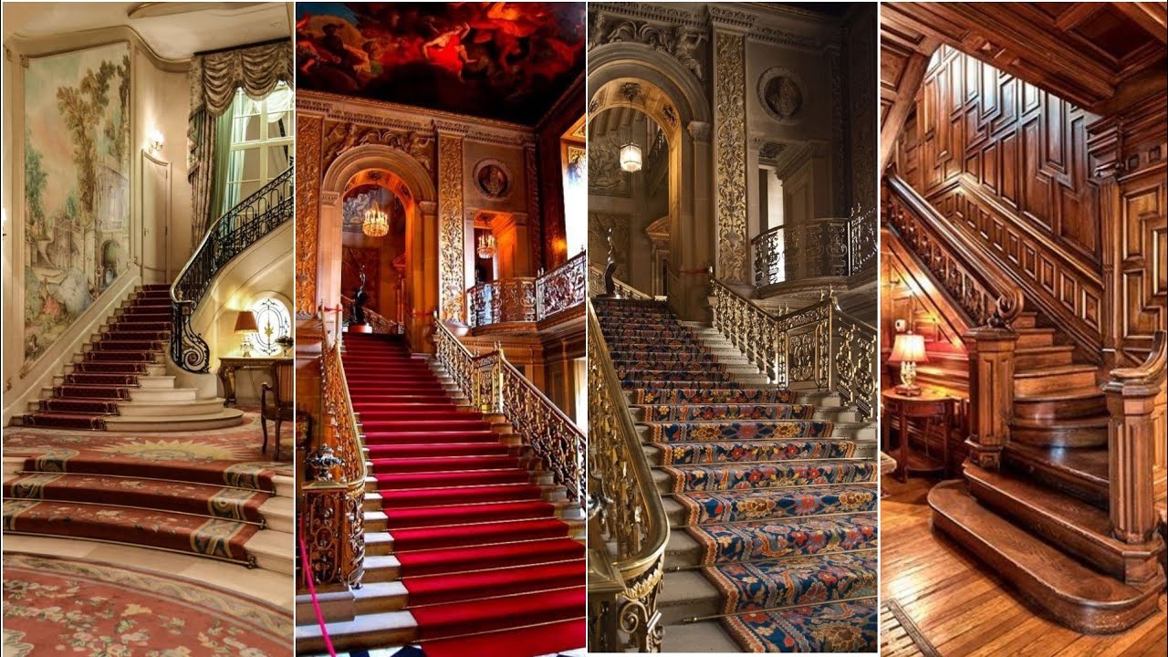 Classic and trendy royal wooden Victorian staircase designs and ideas for Duplex homes/modern decor