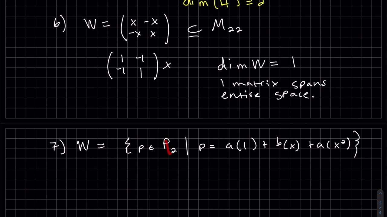 Linear 4 6 Dimension of Vector Space