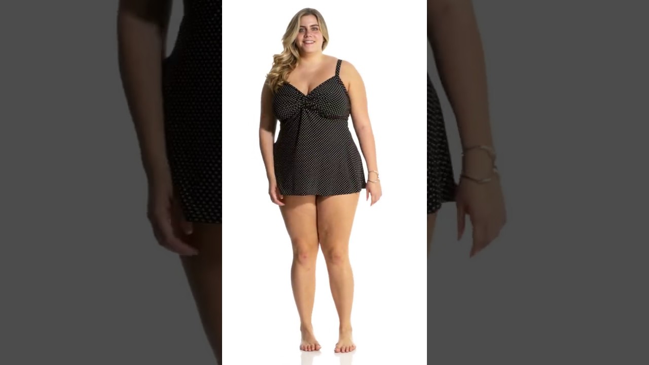 Miraclesuit Plus Size Pin Point Roswell Tankini Top | SwimOutlet.com