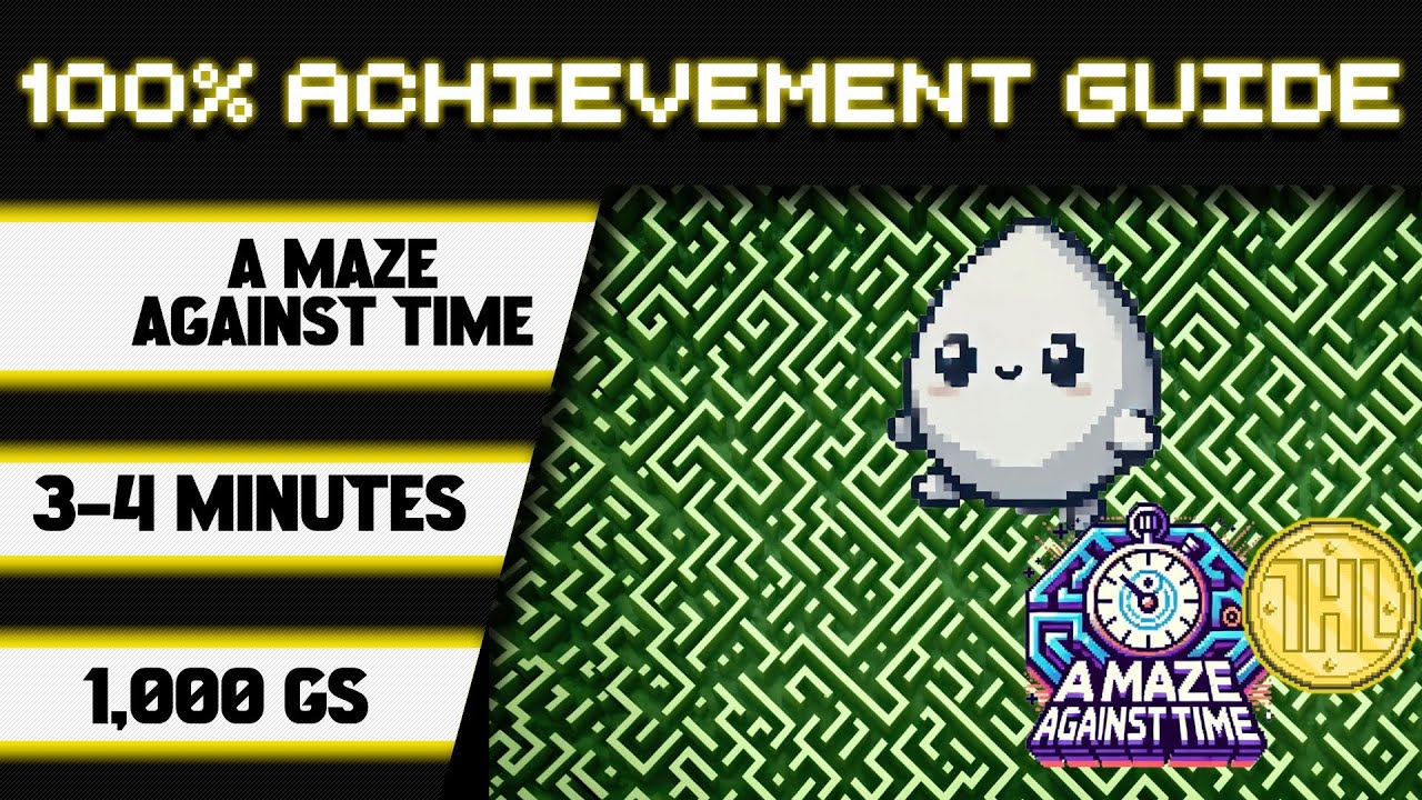 Solution complète du jeu A Maze Against Time (100 %) : obtenir 1 000 GS en 3 à 4 minutes.