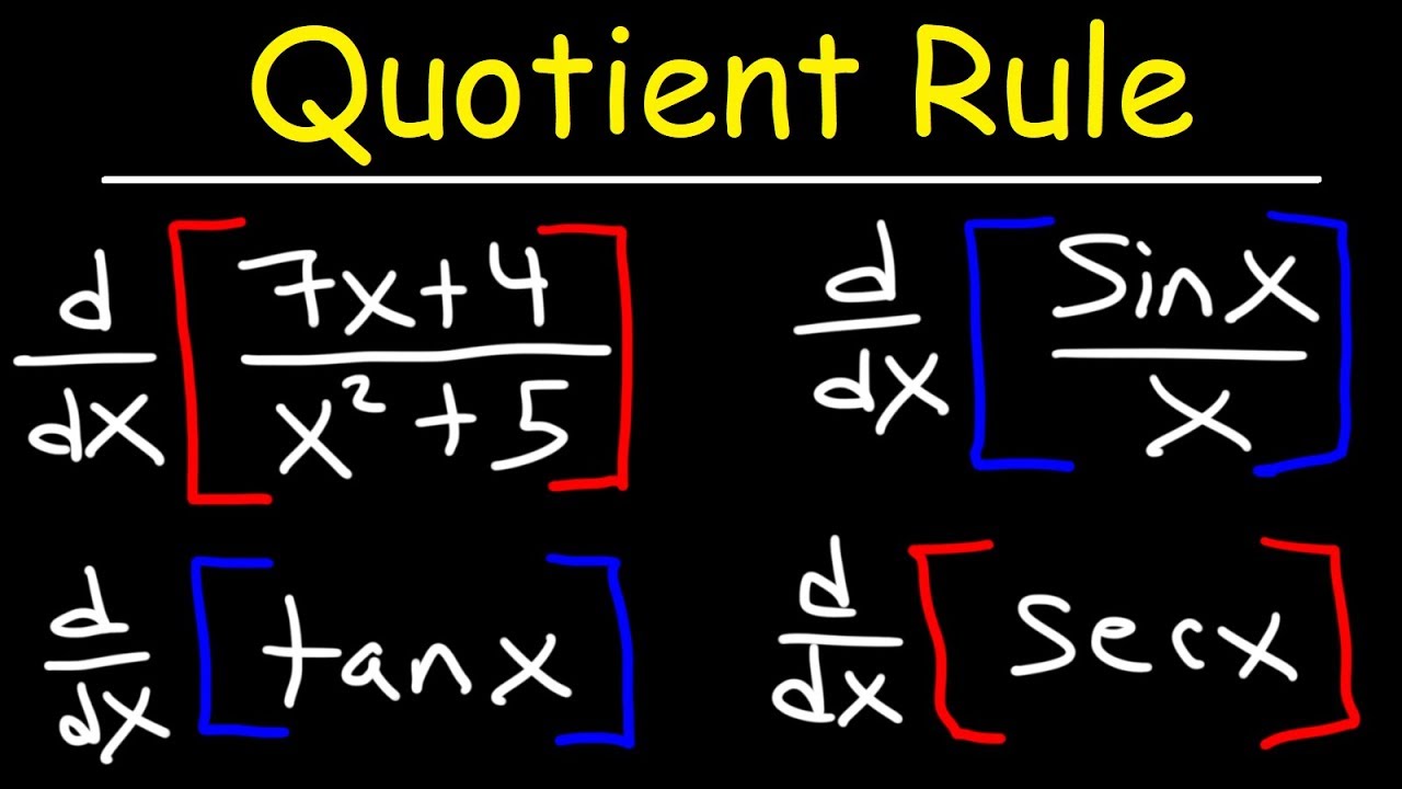 Quotient Rule For Derivatives