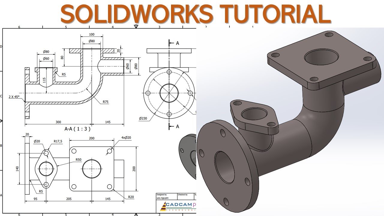Solidworks Tutorial #47 | 3D Model Basic Beginners | cad cam tutorial