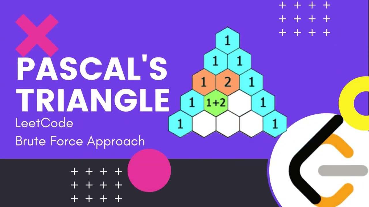 PASCAL'S TRIANGLE | LEETCODE | PYTHON BRUTE FORCE SOLUTION