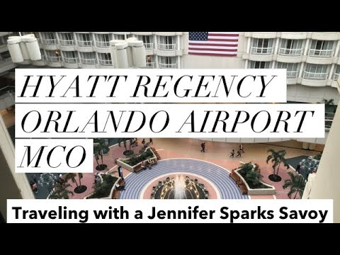 Hyatt Regency at Orlando Airport MCO. My stay before my morning flight to CT! Hotel Room and pool!