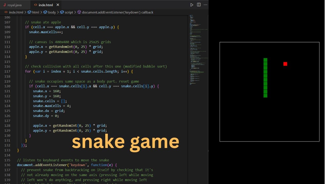 ASMR Programming -Snake Game || Snake Game a Development-No talking