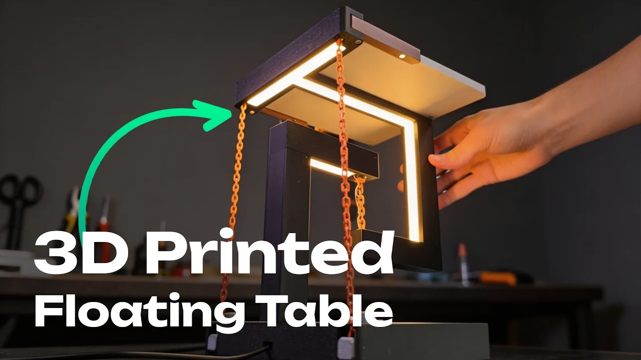3D Printed Tensegrity Table with LED & Wireless Charging | FULL Build