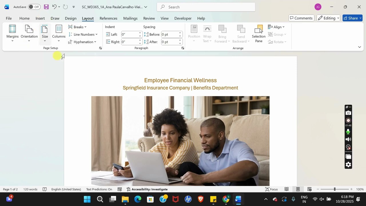 Shelly Cashman Word 365 | Module 1: SAM Project 1a Springfield Insurance Company #shellycashman