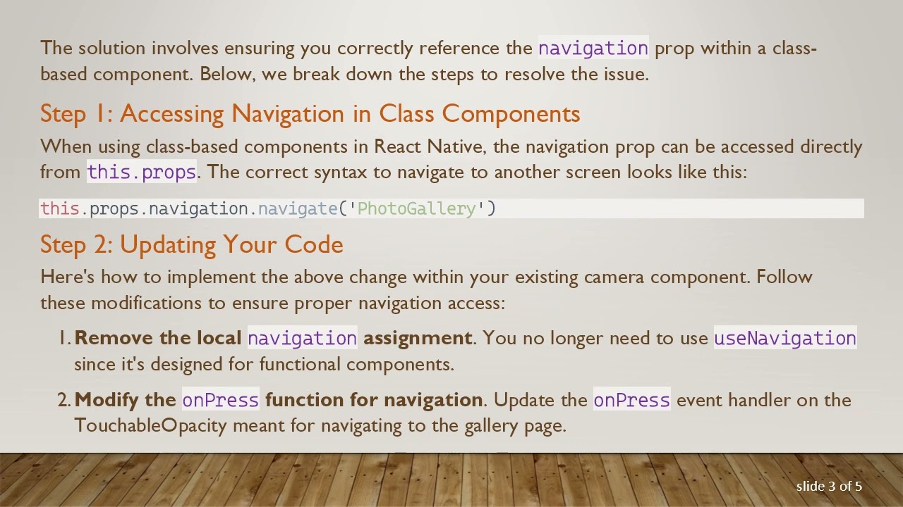 Resolving the ReferenceError: Can't find variable: navigation in React Native Issue