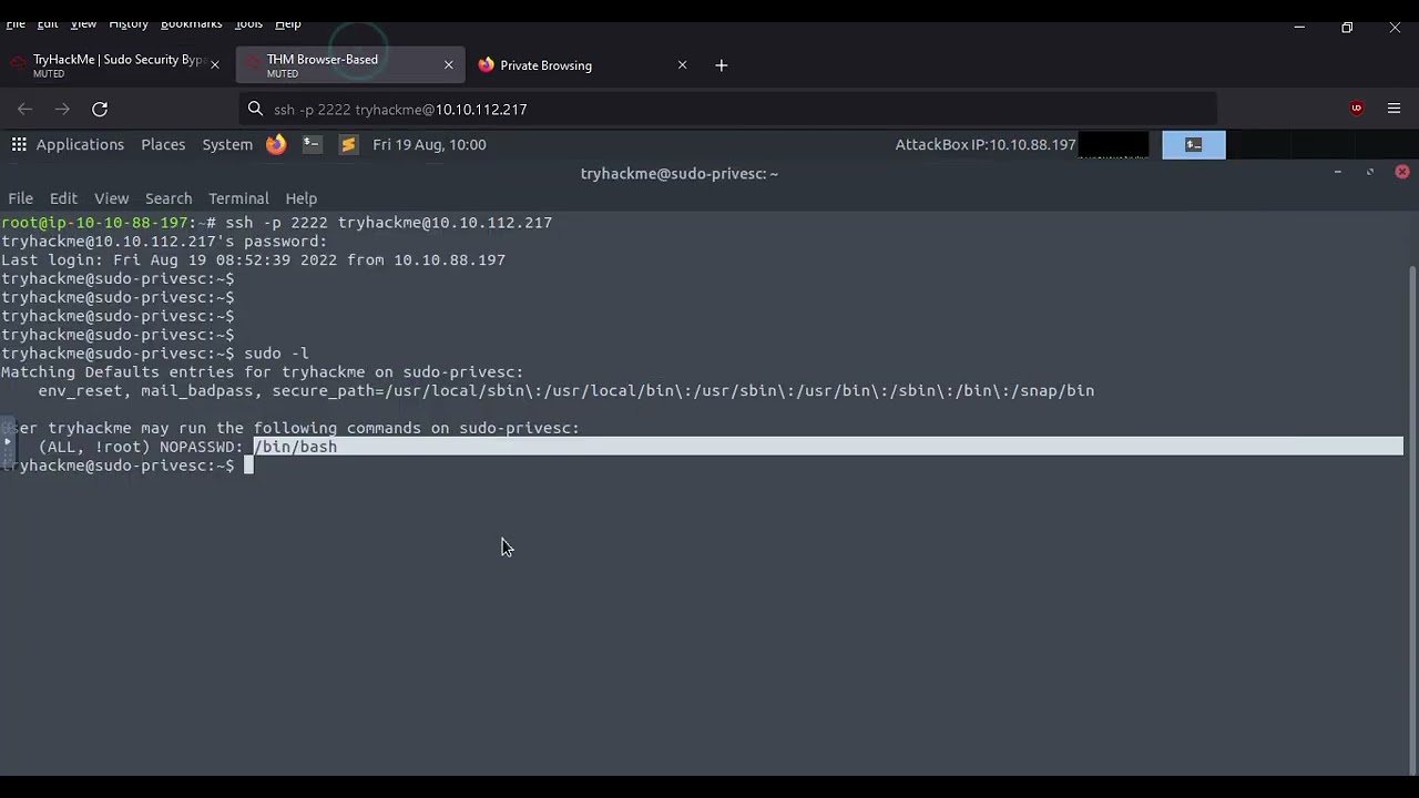 What is the flag? TryHackMe - Sudo Security Bypass