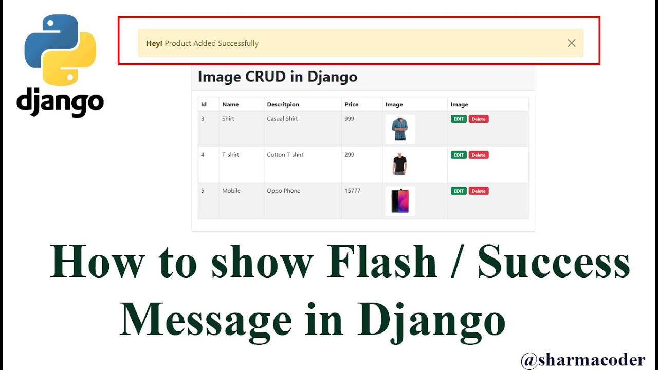 How to display Success/  Flash message in django | Session Messages in django
