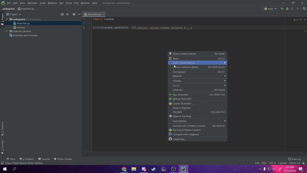 Dice Roller! (Introductory Python Programming)