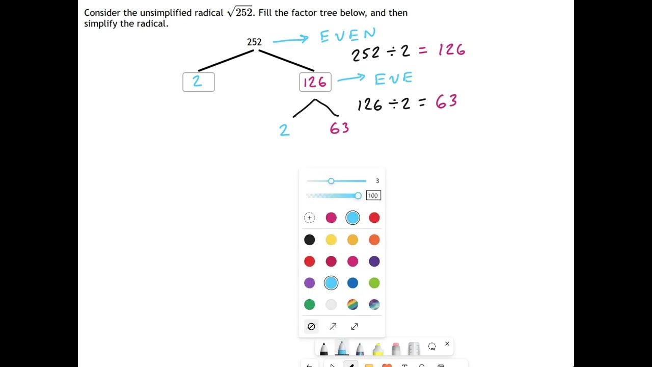 SM3.02.00 -- Simplify Square Roots Using Factor Trees